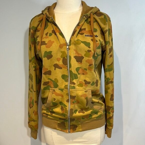 adidas | Jackets & Coats | Adidas Originals Camo Zip Up Hoodie Size ...